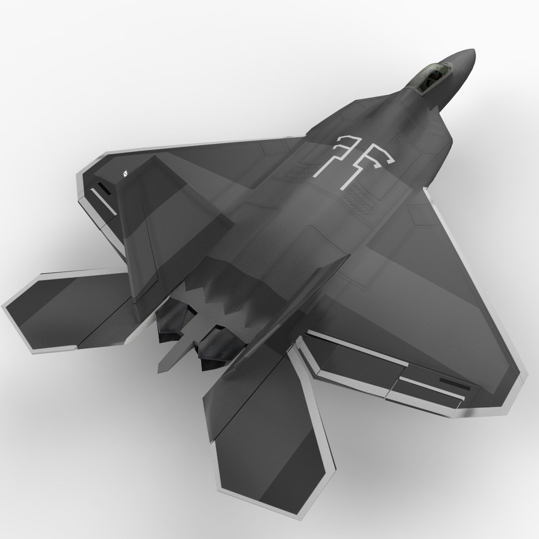 pre-rigged f-22 raptor craft 3d model