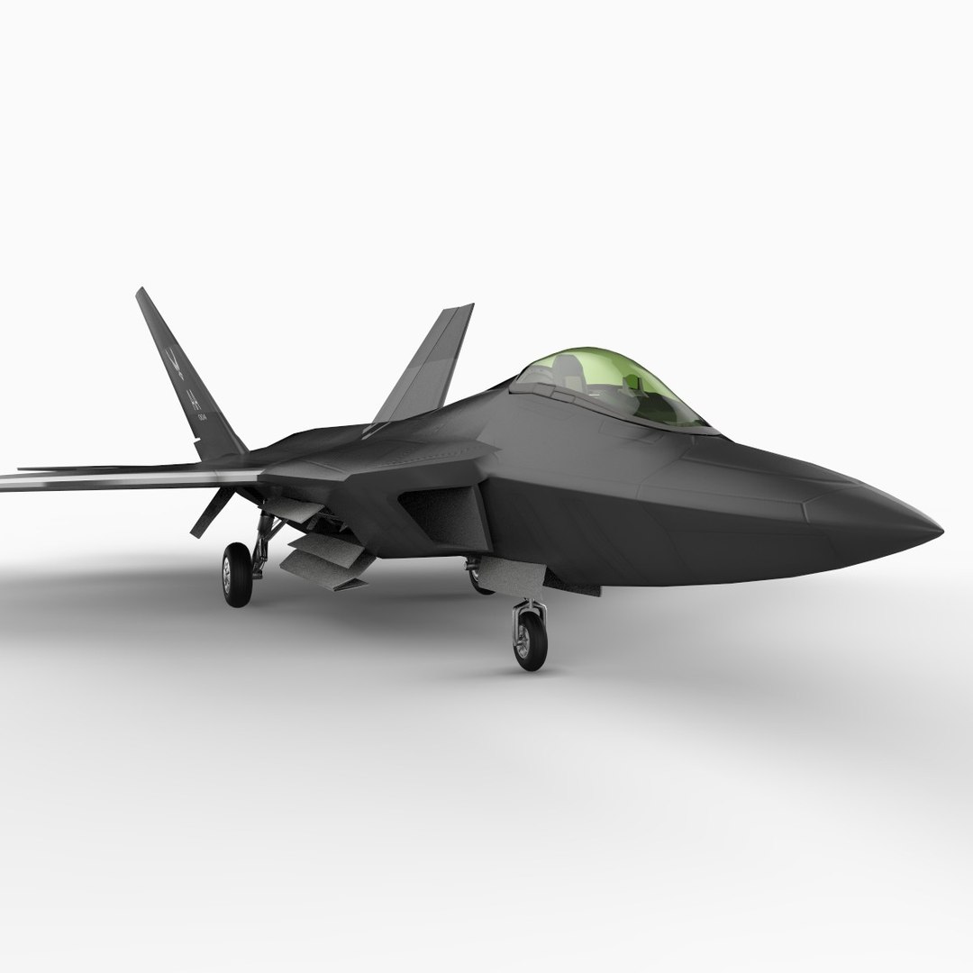 pre-rigged f-22 raptor craft 3d model