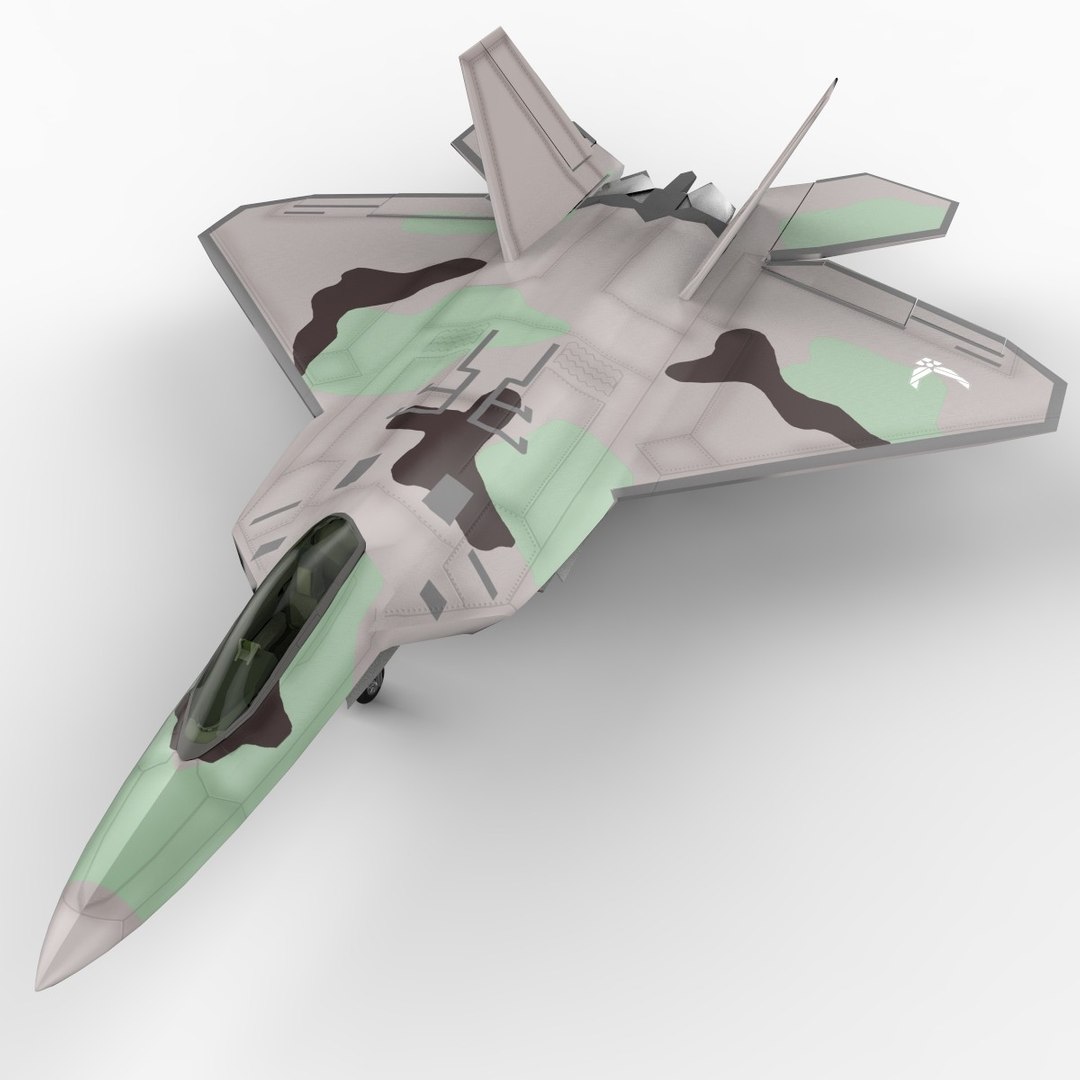 pre-rigged f-22 raptor craft 3d model