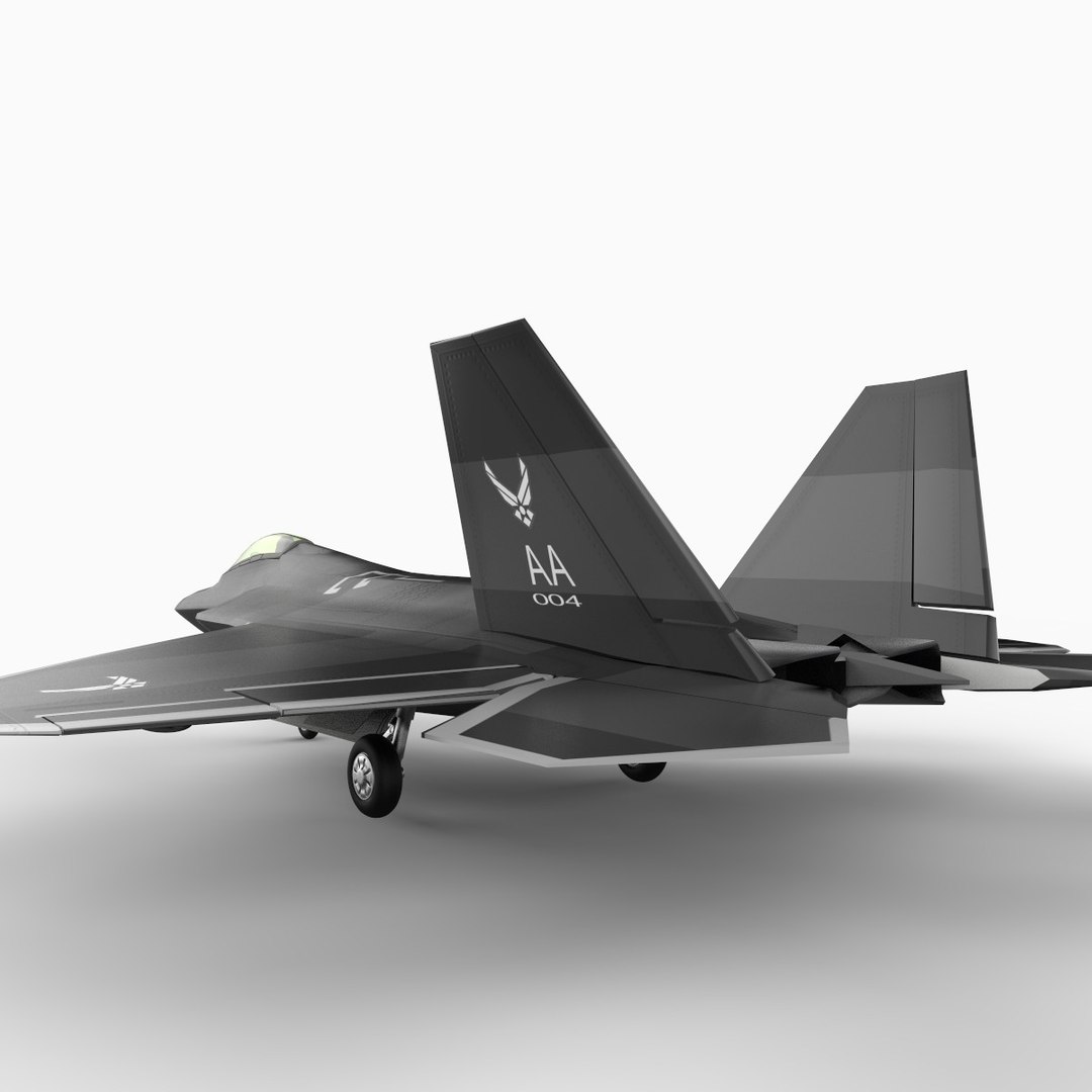 pre-rigged f-22 raptor craft 3d model