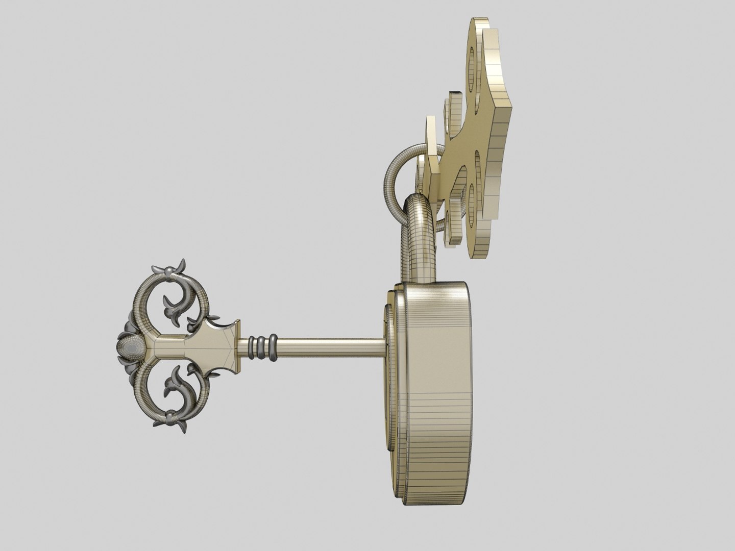 Old Golden Key Lock 3D Model - TurboSquid 1447372