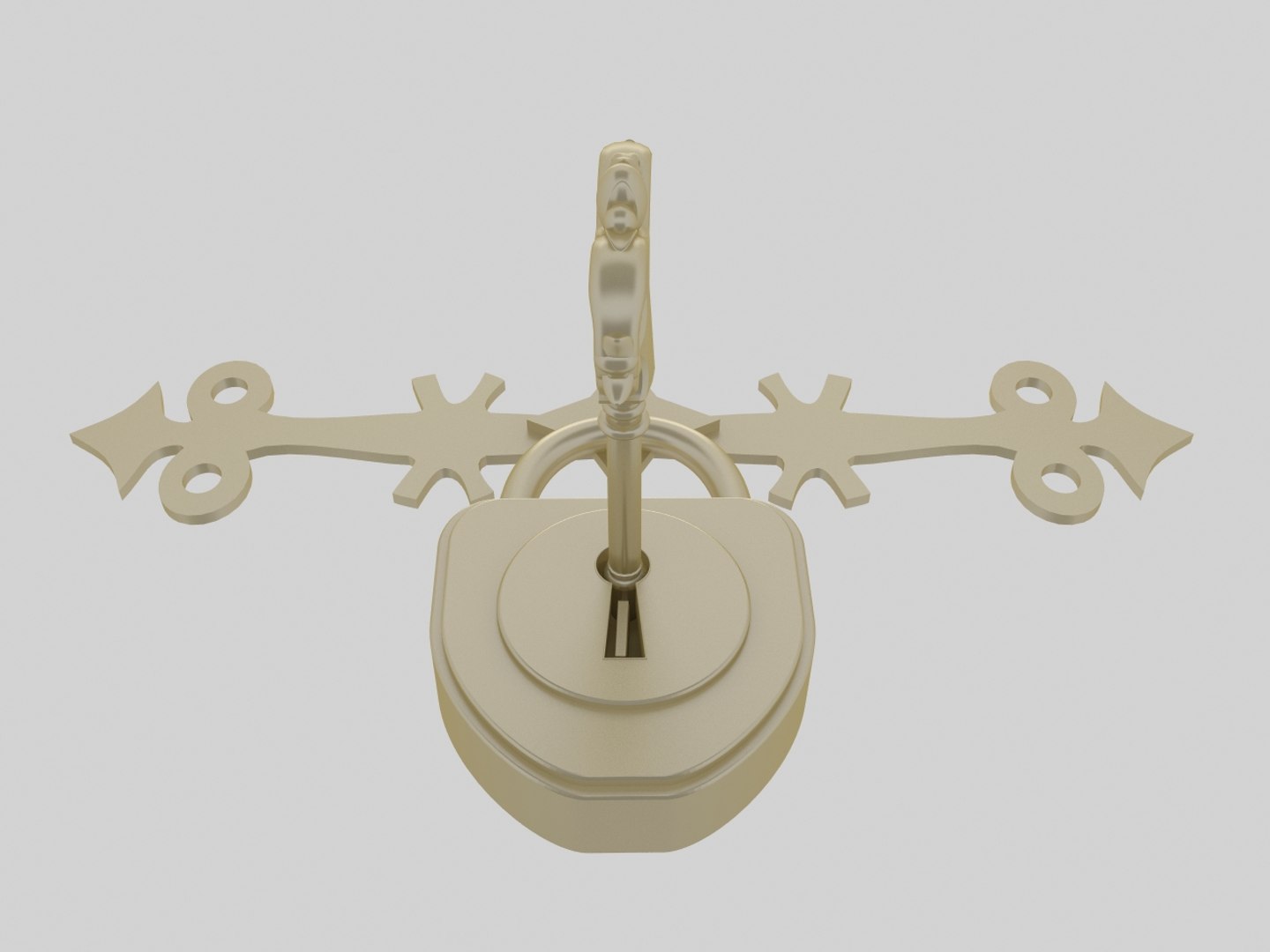 Old Golden Key Lock 3D Model - TurboSquid 1447372