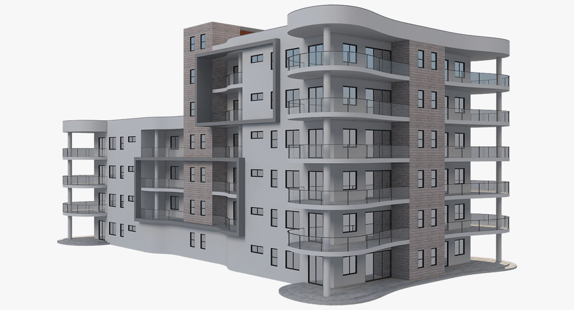 Free Apartment Building 6 3D Model - TurboSquid 1435007