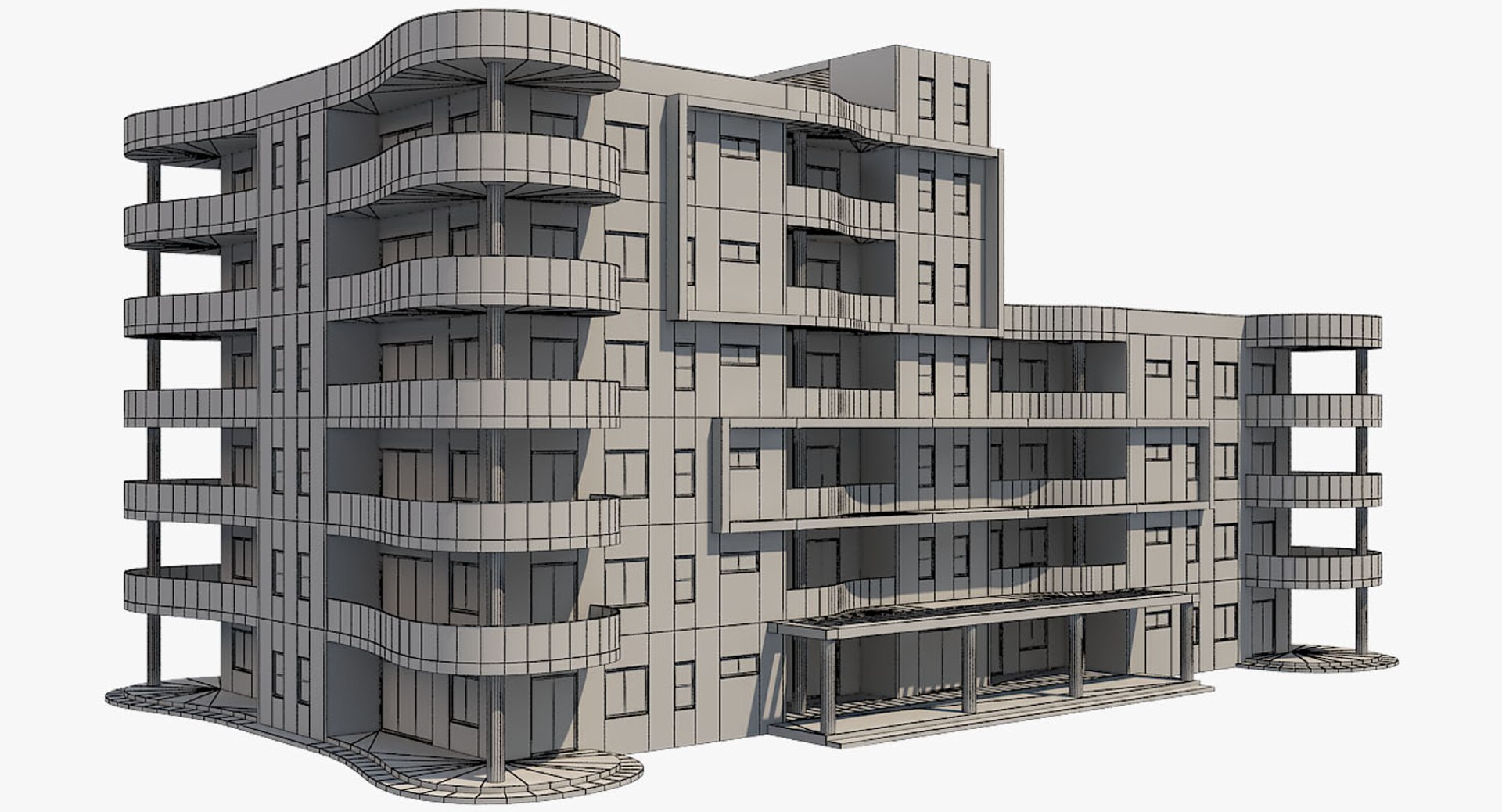 Free Apartment Building 6 3D Model - TurboSquid 1435007