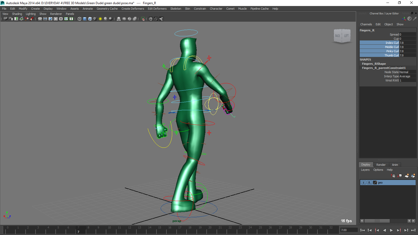 modelo 3d Green Dude Maya Rig gratis - TurboSquid 1357397