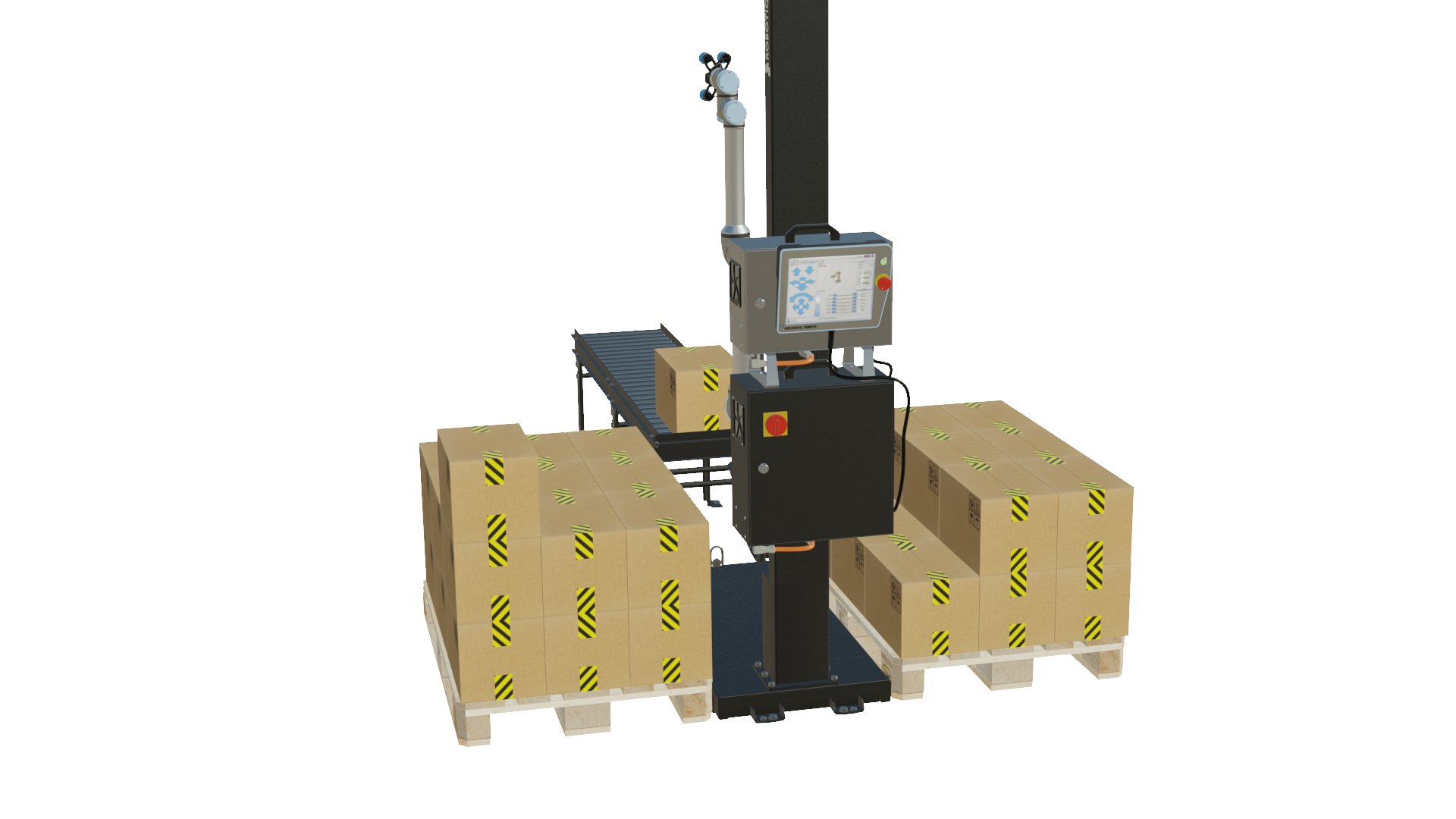 3D Model Robot UR10 Robotiq Palletizing Solution - TurboSquid 1894411