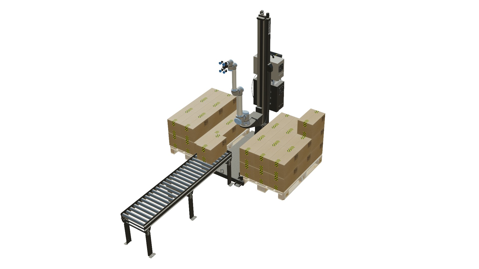 3D Model Robot UR10 Robotiq Palletizing Solution - TurboSquid 1894411