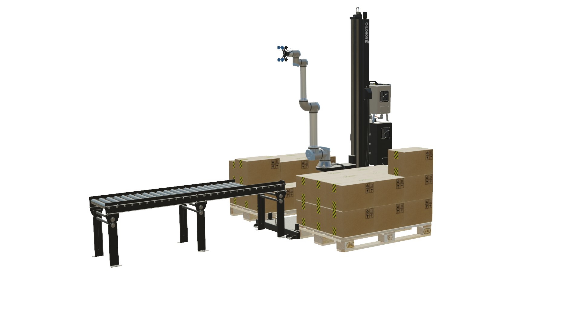 3D Model Robot UR10 Robotiq Palletizing Solution - TurboSquid 1894411