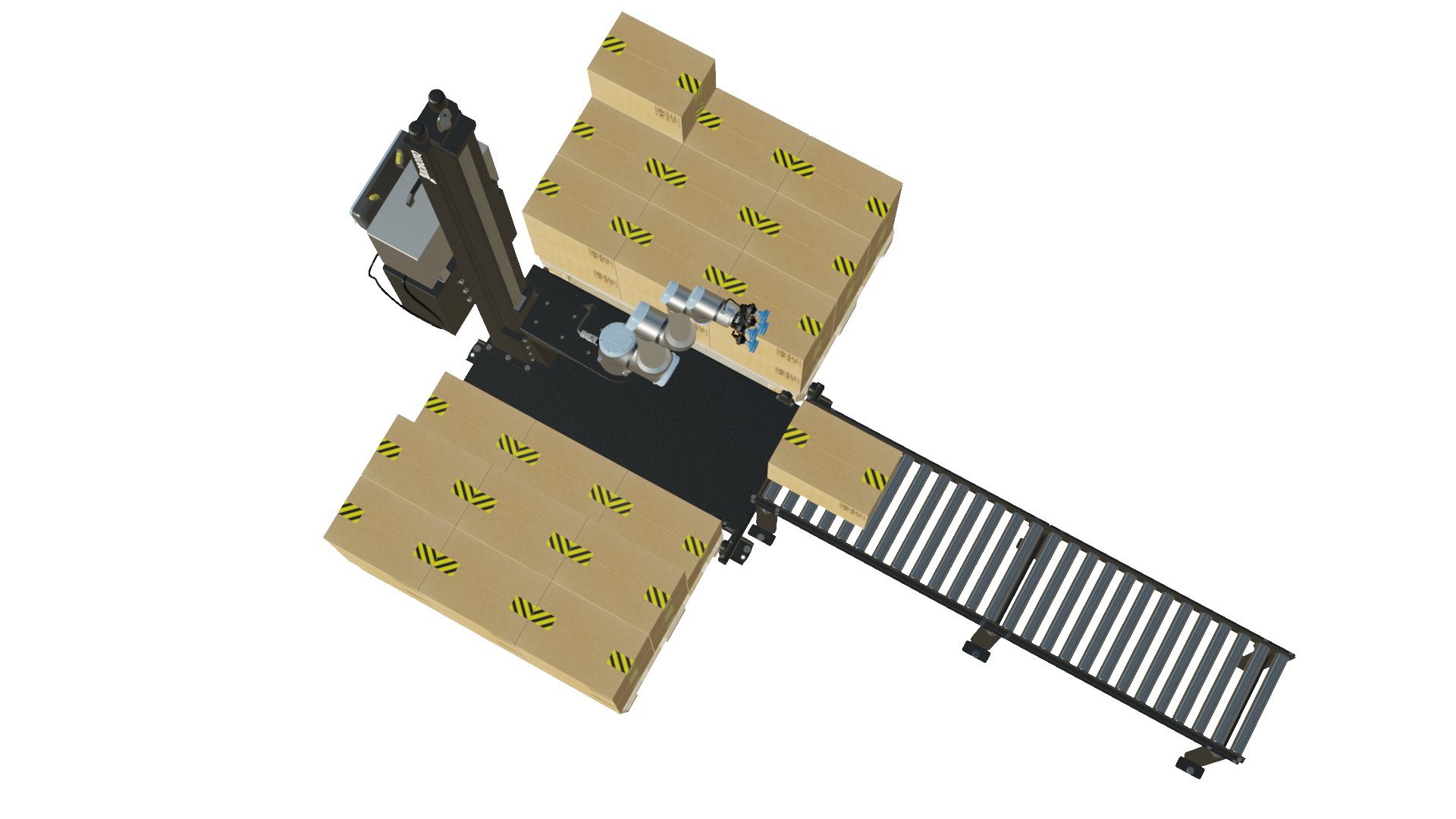 3D Model Robot UR10 Robotiq Palletizing Solution - TurboSquid 1894411