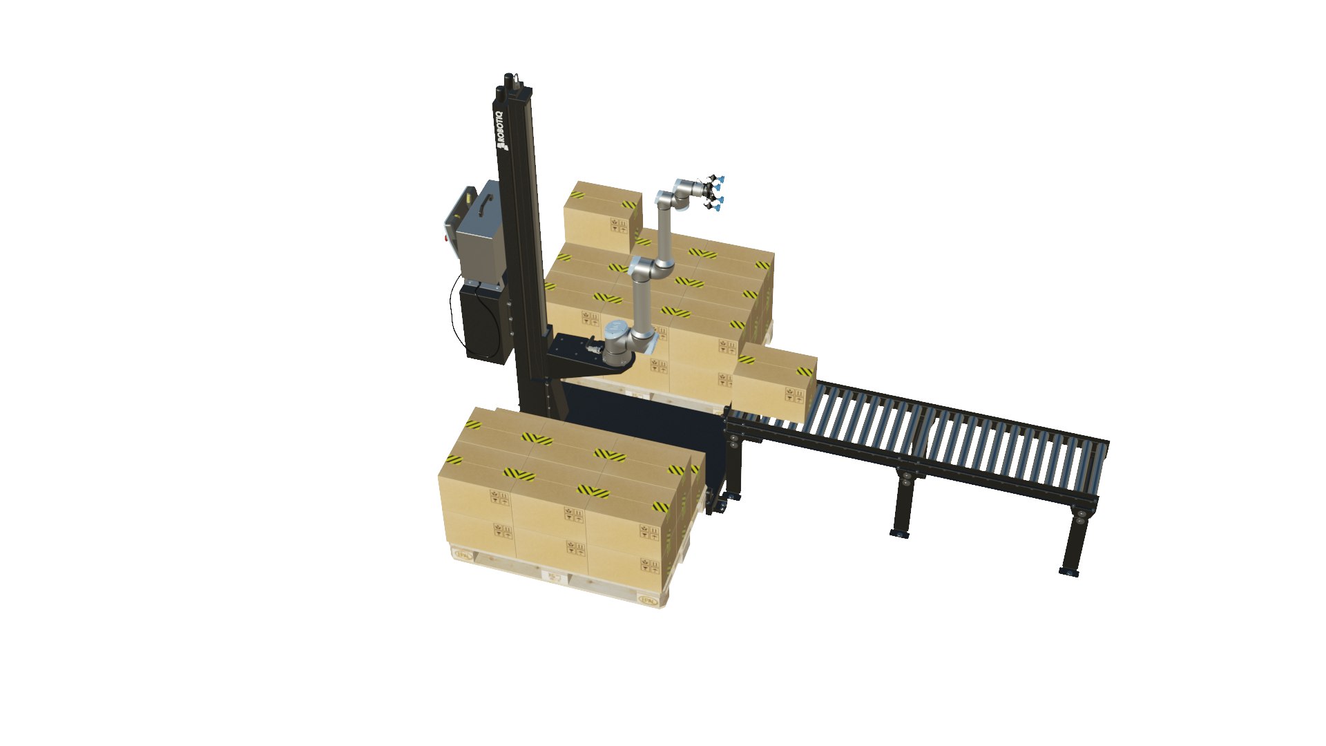 3D Model Robot UR10 Robotiq Palletizing Solution - TurboSquid 1894411