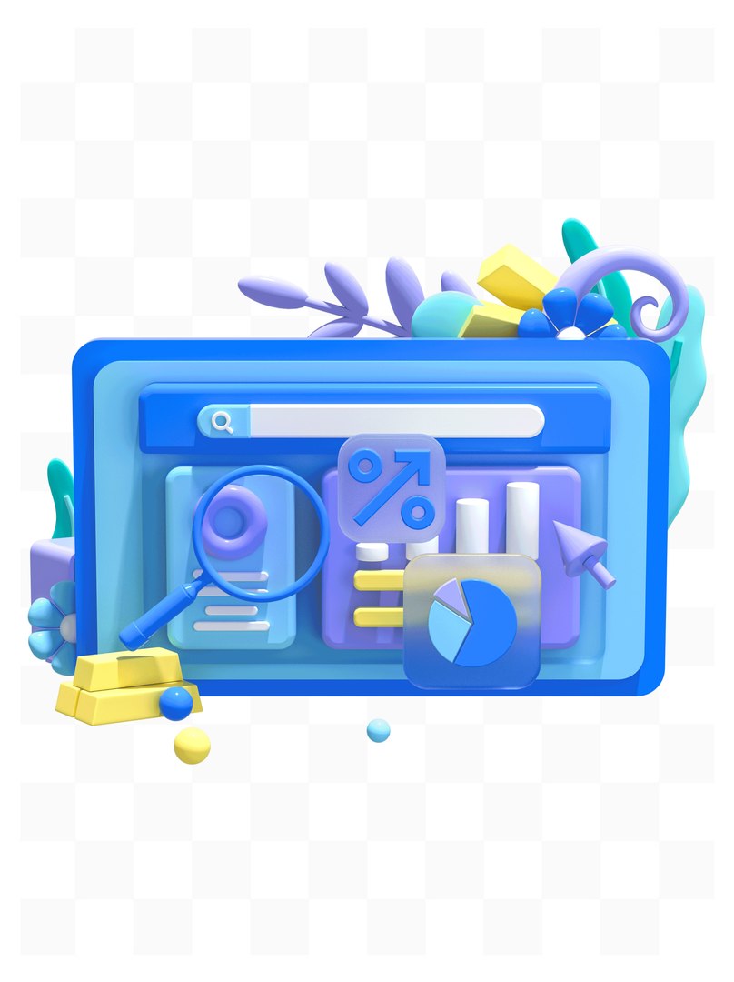 Cartoon UI 3D Financial Model - TurboSquid 2043006