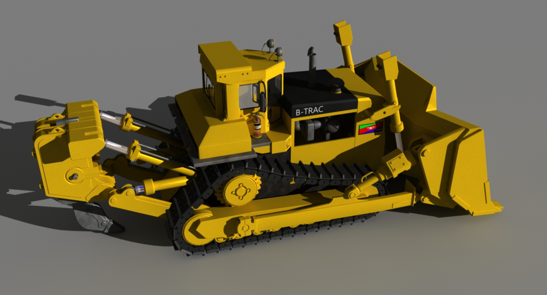 bulldozer animation 3d model
