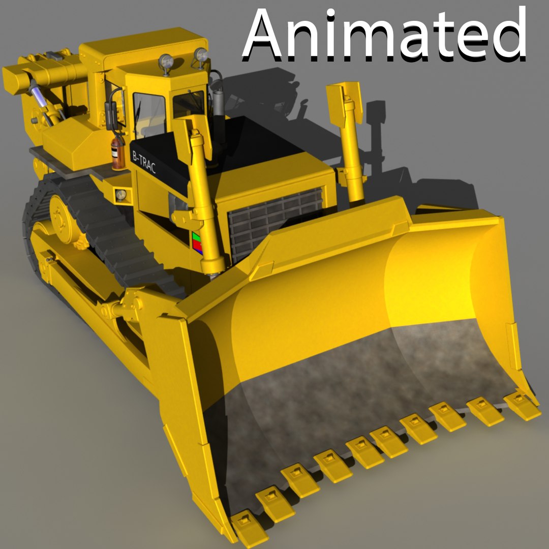 bulldozer animation 3d model