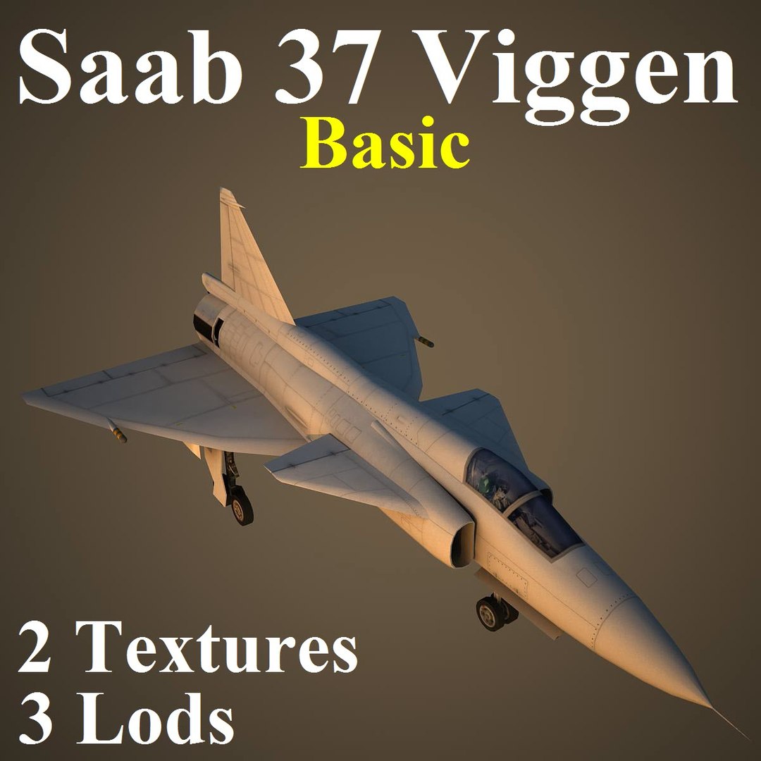 Saab 37 Basic 3d Max