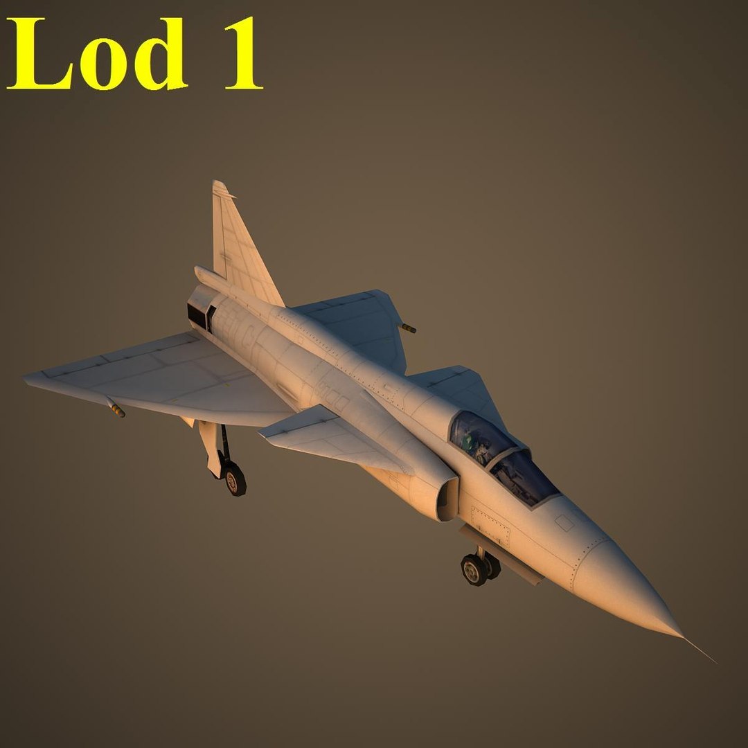 Saab 37 Basic 3d Max