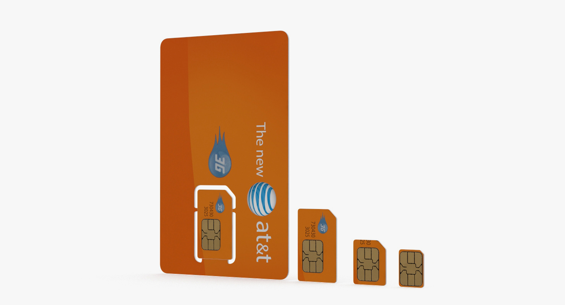 3D Att Sim Card Different Model - TurboSquid 1329065