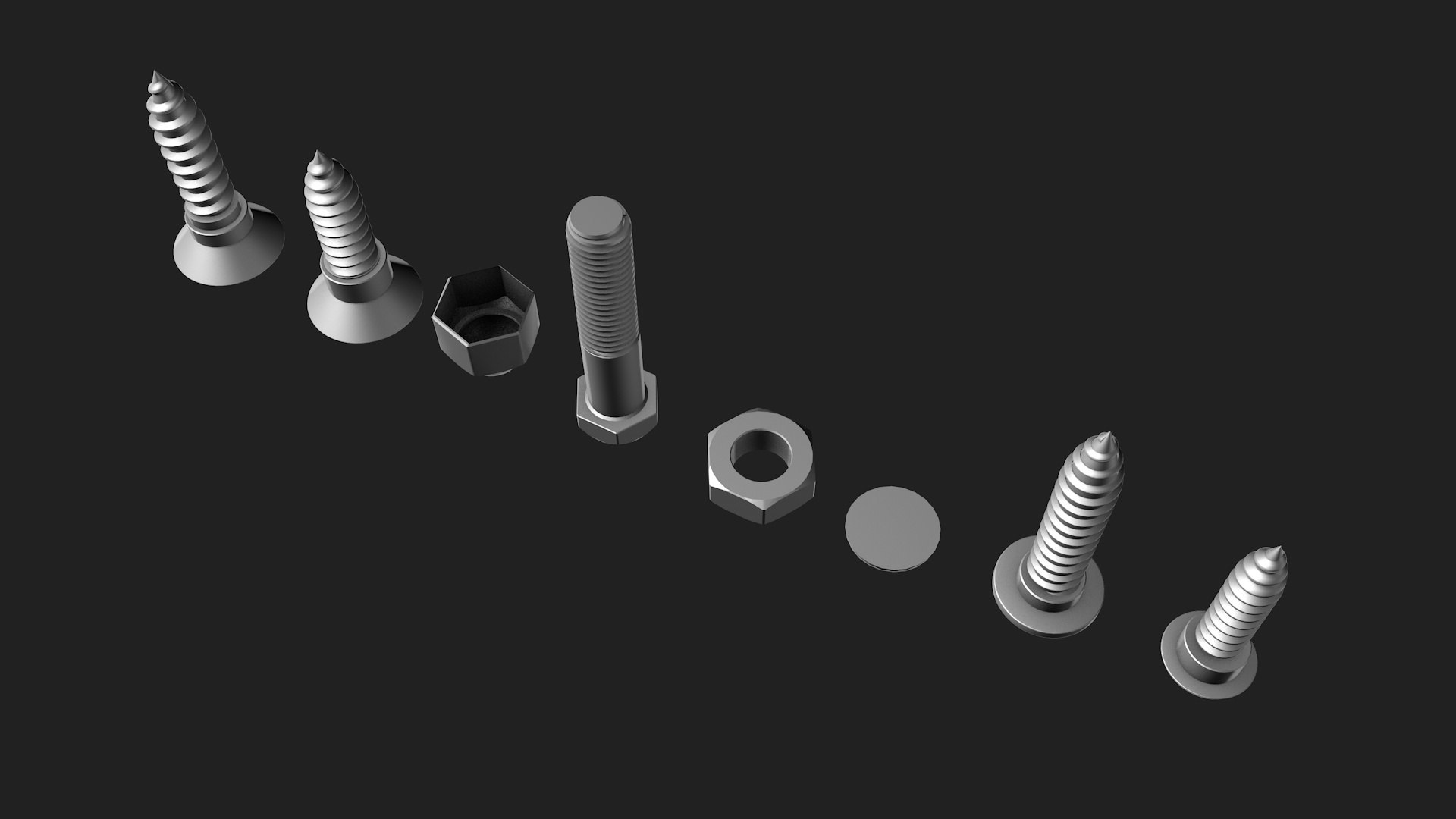 Screws AND Bolts 3D Model - TurboSquid 2111459