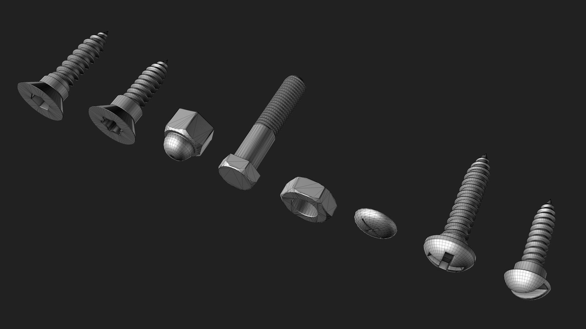 Screws AND Bolts 3D Model - TurboSquid 2111459