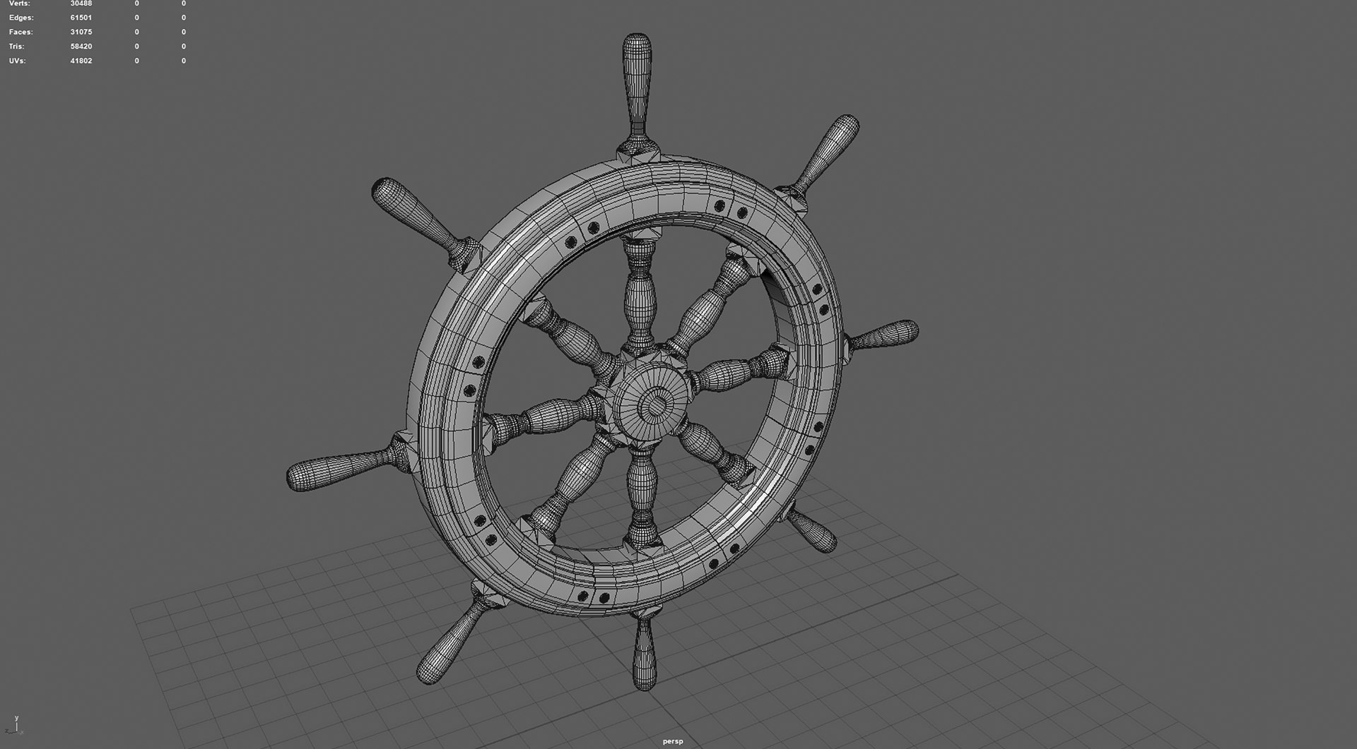 Ship Wheel Model - TurboSquid 2095653