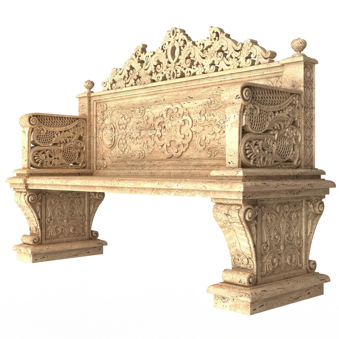3D Stone Bench 05 Model - TurboSquid 2199610
