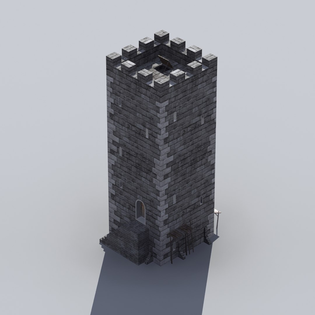 3d model of medieval castle tower