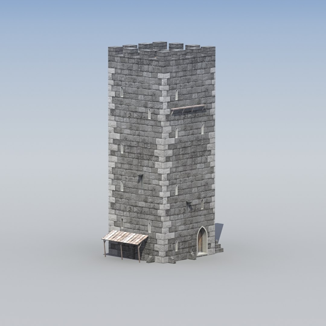 3d model of medieval castle tower