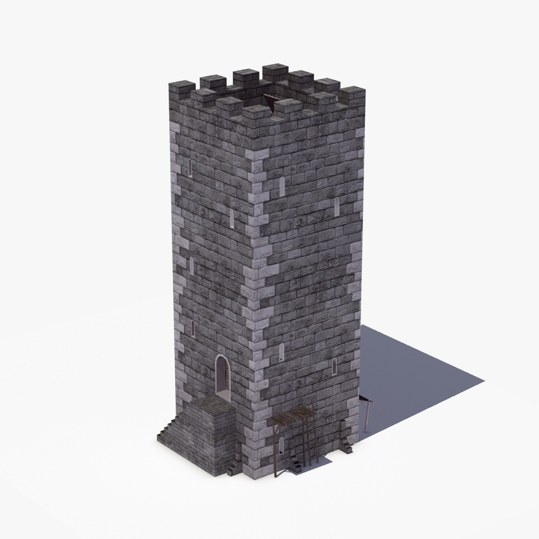 3d model of medieval castle tower