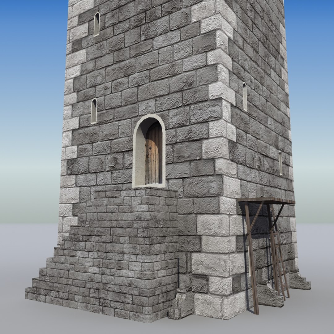 3d model of medieval castle tower