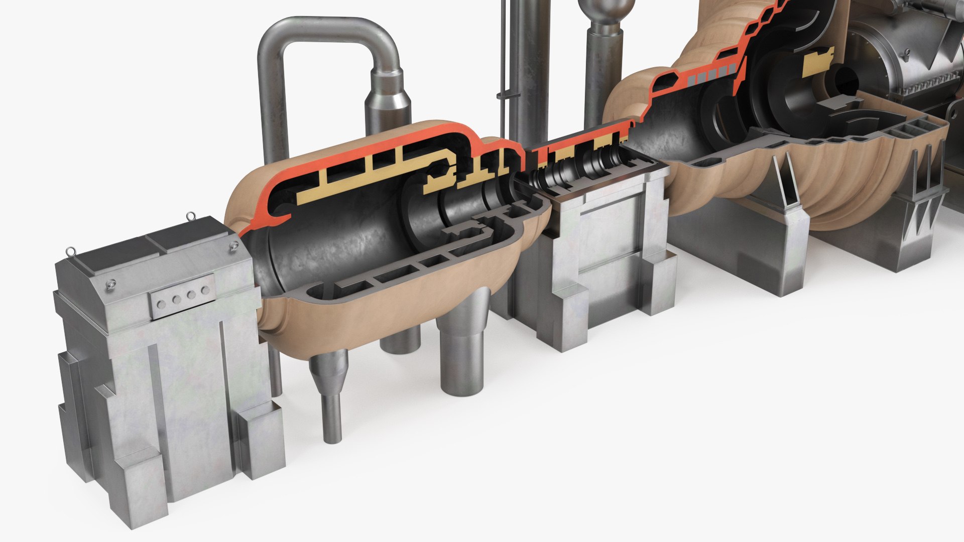 Casing Section For Steam Turbine 3D Model - TurboSquid 2304570