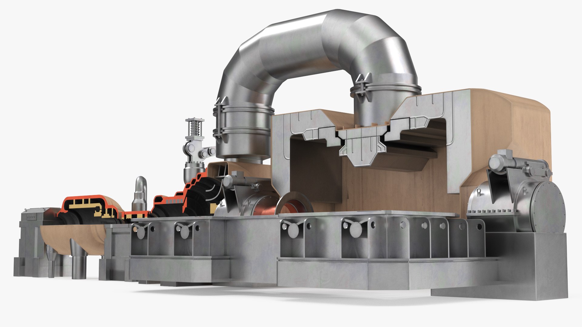 Casing Section For Steam Turbine 3D Model - TurboSquid 2304570