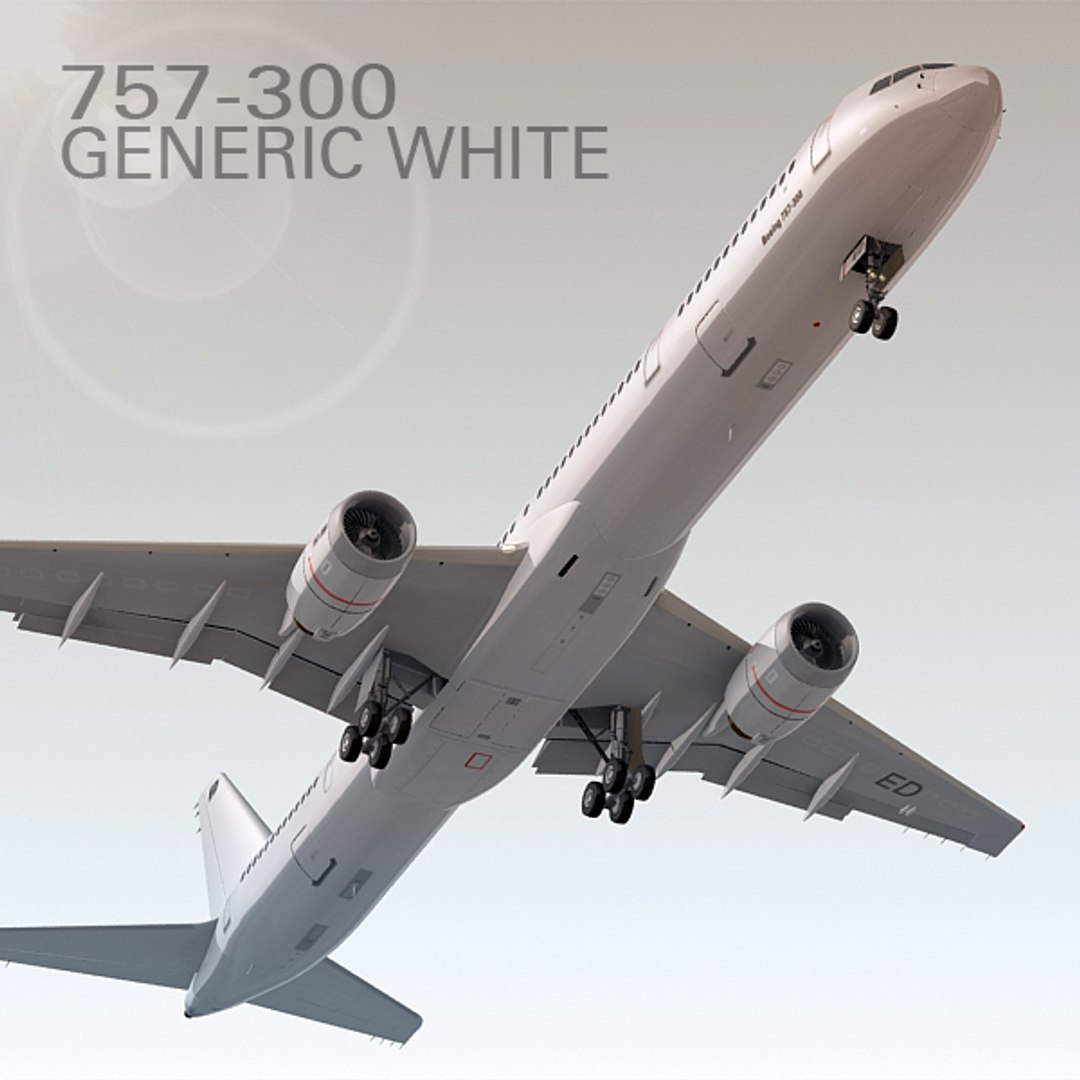 3d 757-300 Generic White Model