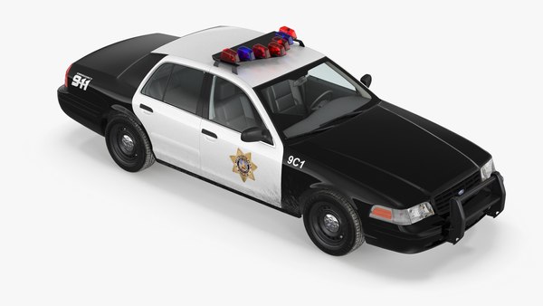 3D модель Полицейский перехватчик седан Ford Crown Victoria Rigged ...