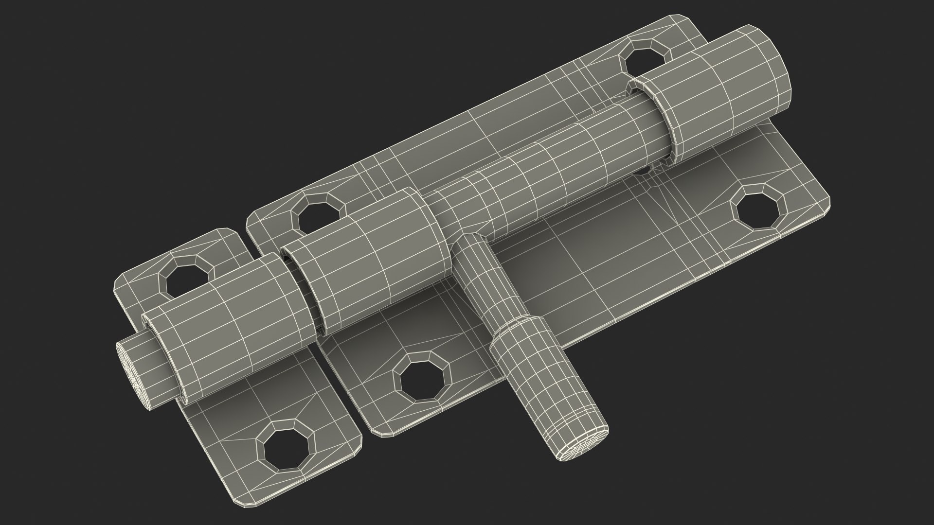 3D Stainless Steel Door Latch Sliding Lock model - TurboSquid 1787411