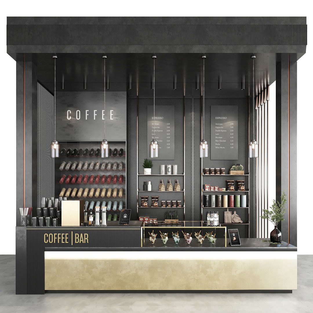 Cafe Bar Counter Model - TurboSquid 2034260