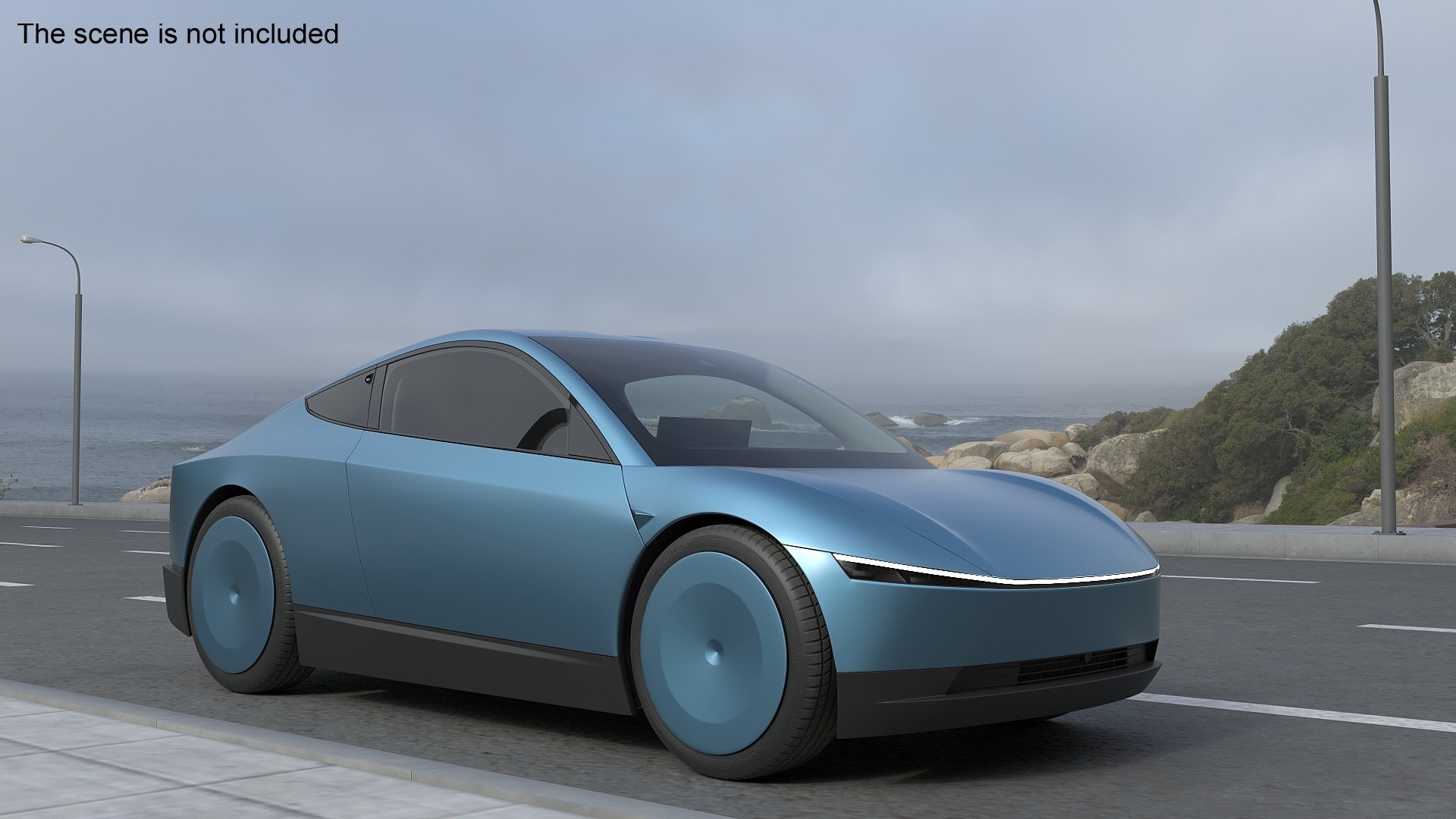 3D Electric Coupe Vehicle Blue - TurboSquid 2323221