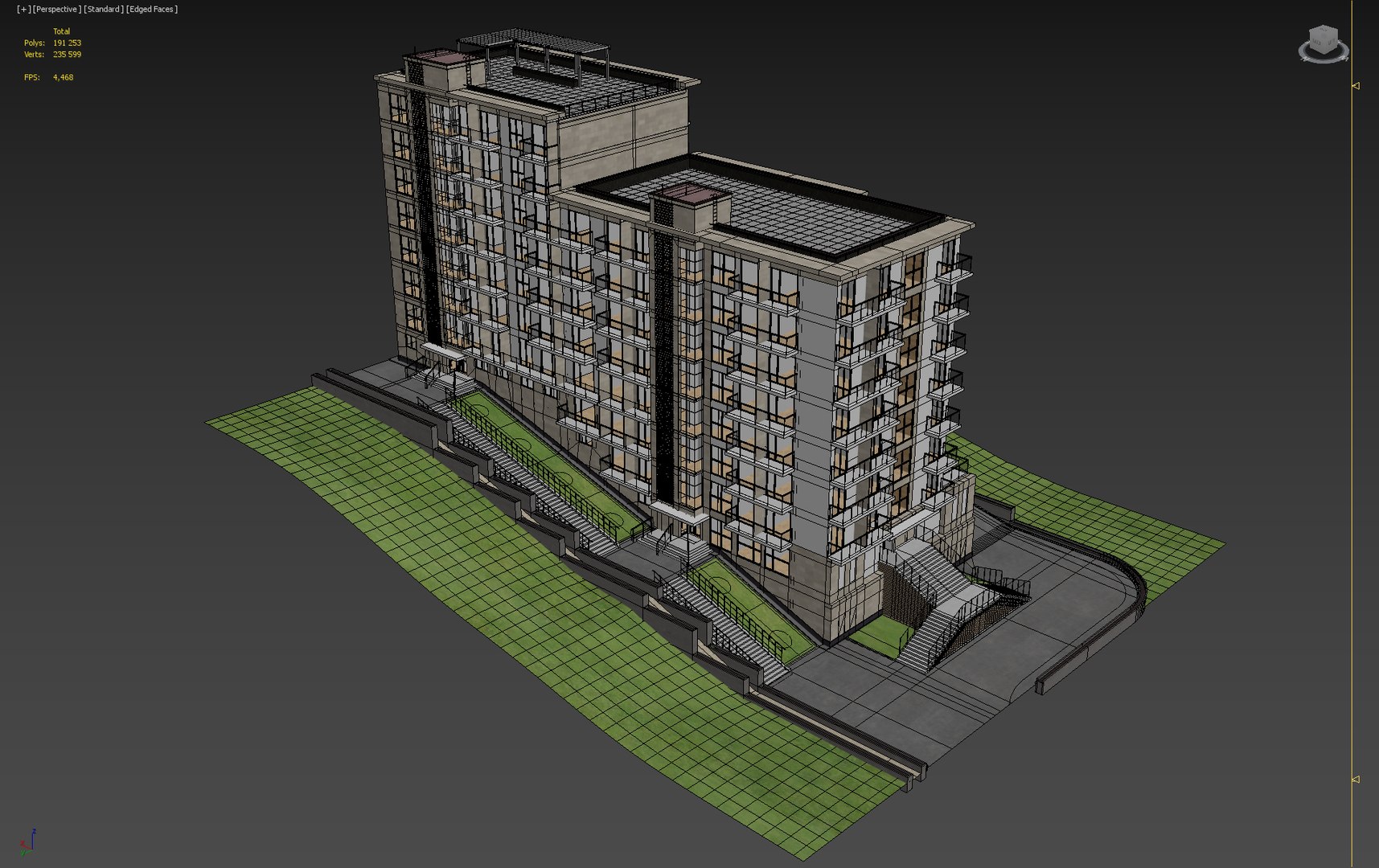 3D Hotel Residential Building 3d Model - TurboSquid 1715949