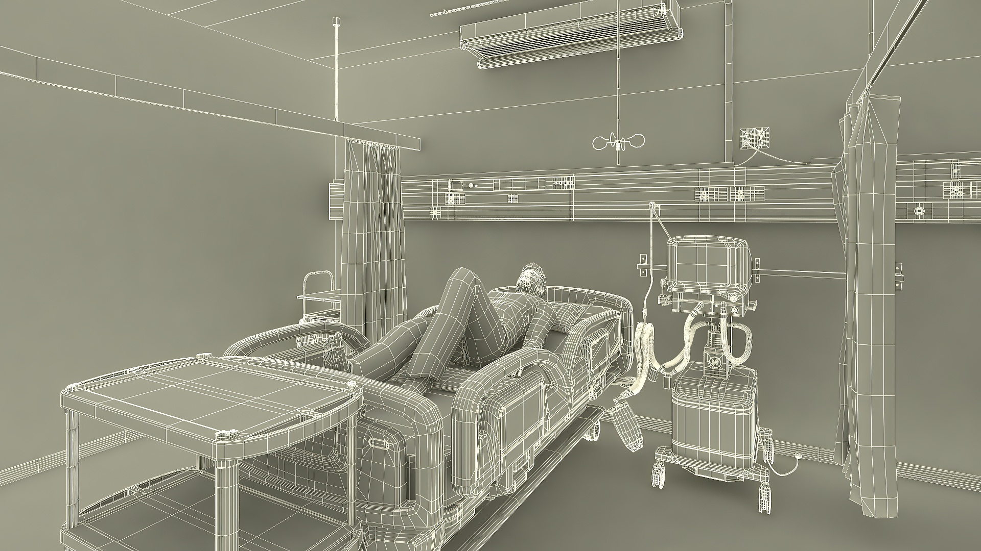 3D Hospital Room Interior With People - TurboSquid 2347123