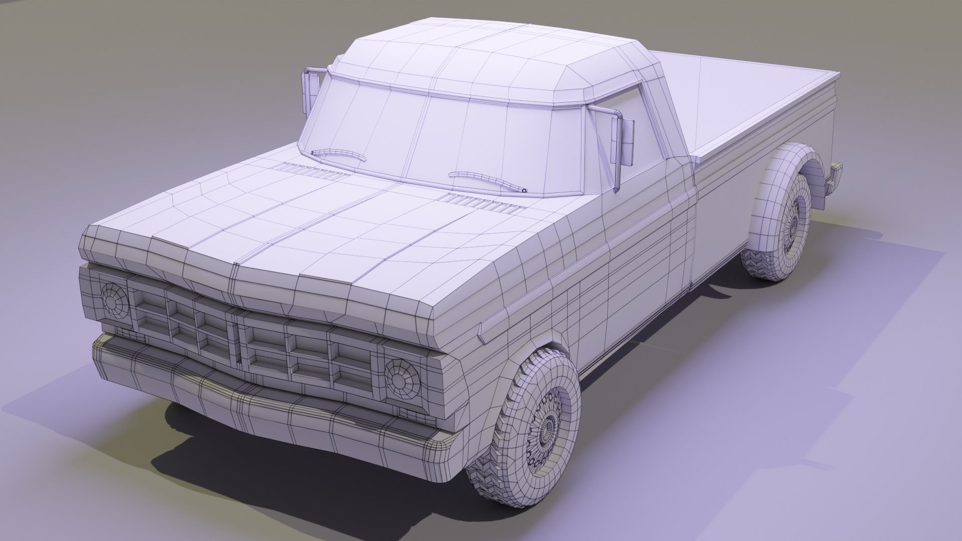 Pickup Truck Low-poly 3D Model - TurboSquid 1994778