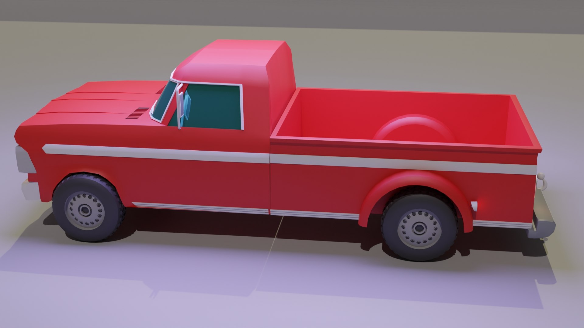 Pickup Truck Low-poly 3D Model - TurboSquid 1994778