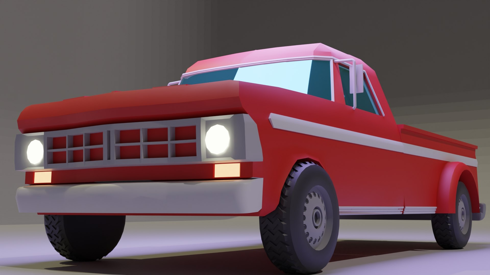 Pickup Truck Low-poly 3D Model - TurboSquid 1994778