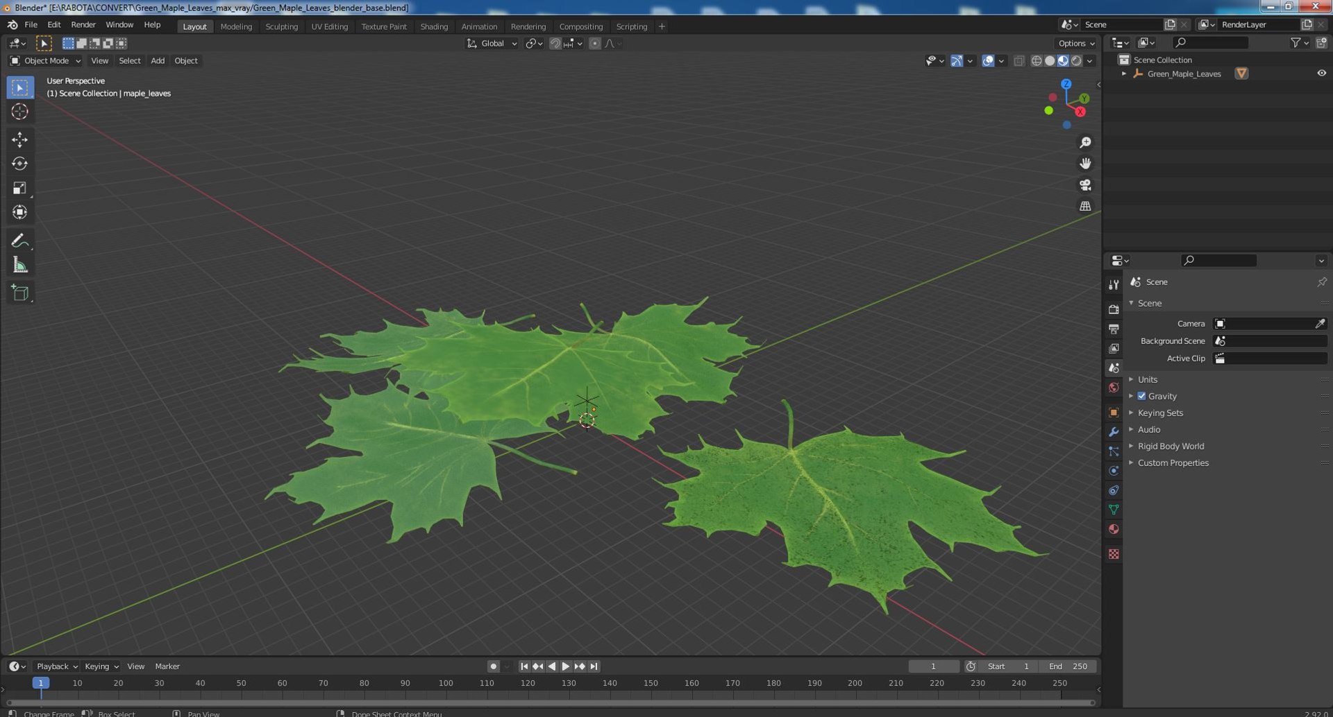 3D Green Maple Leaves Model - TurboSquid 2185740