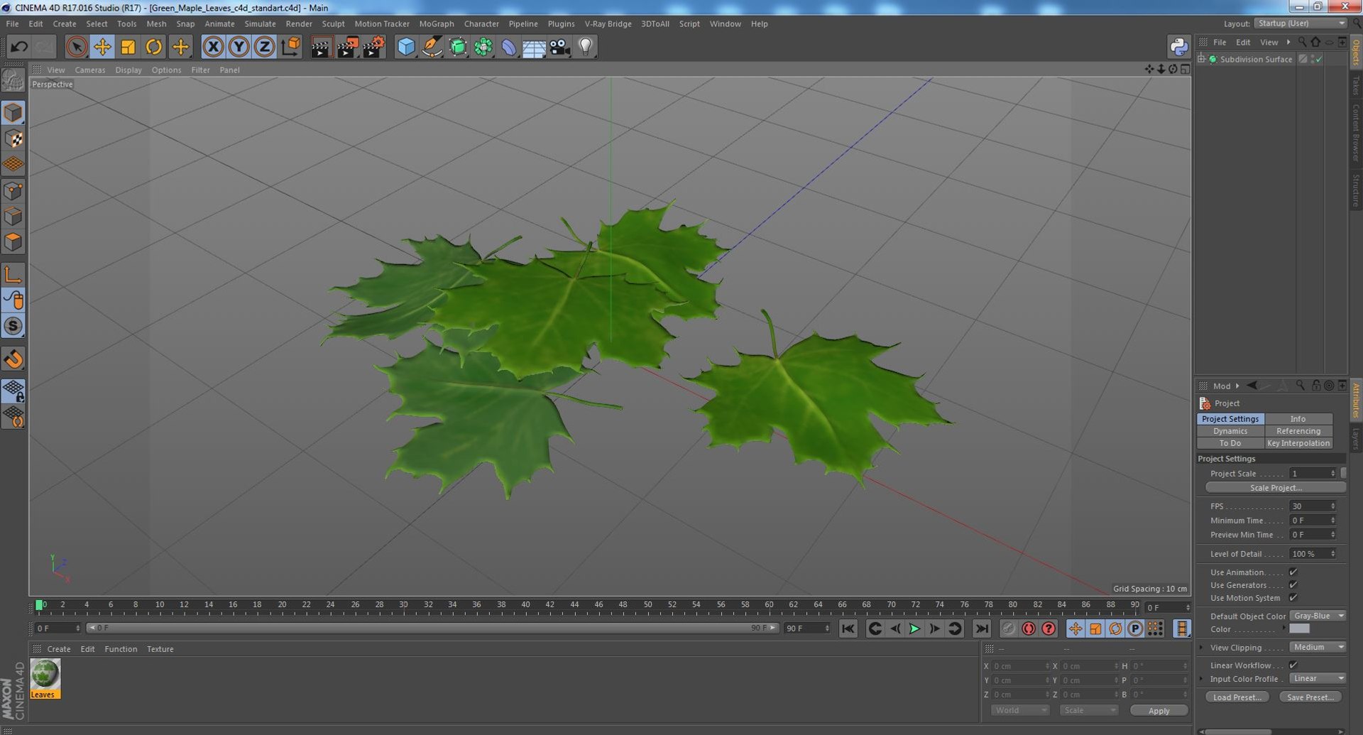 3D Green Maple Leaves Model - TurboSquid 2185740