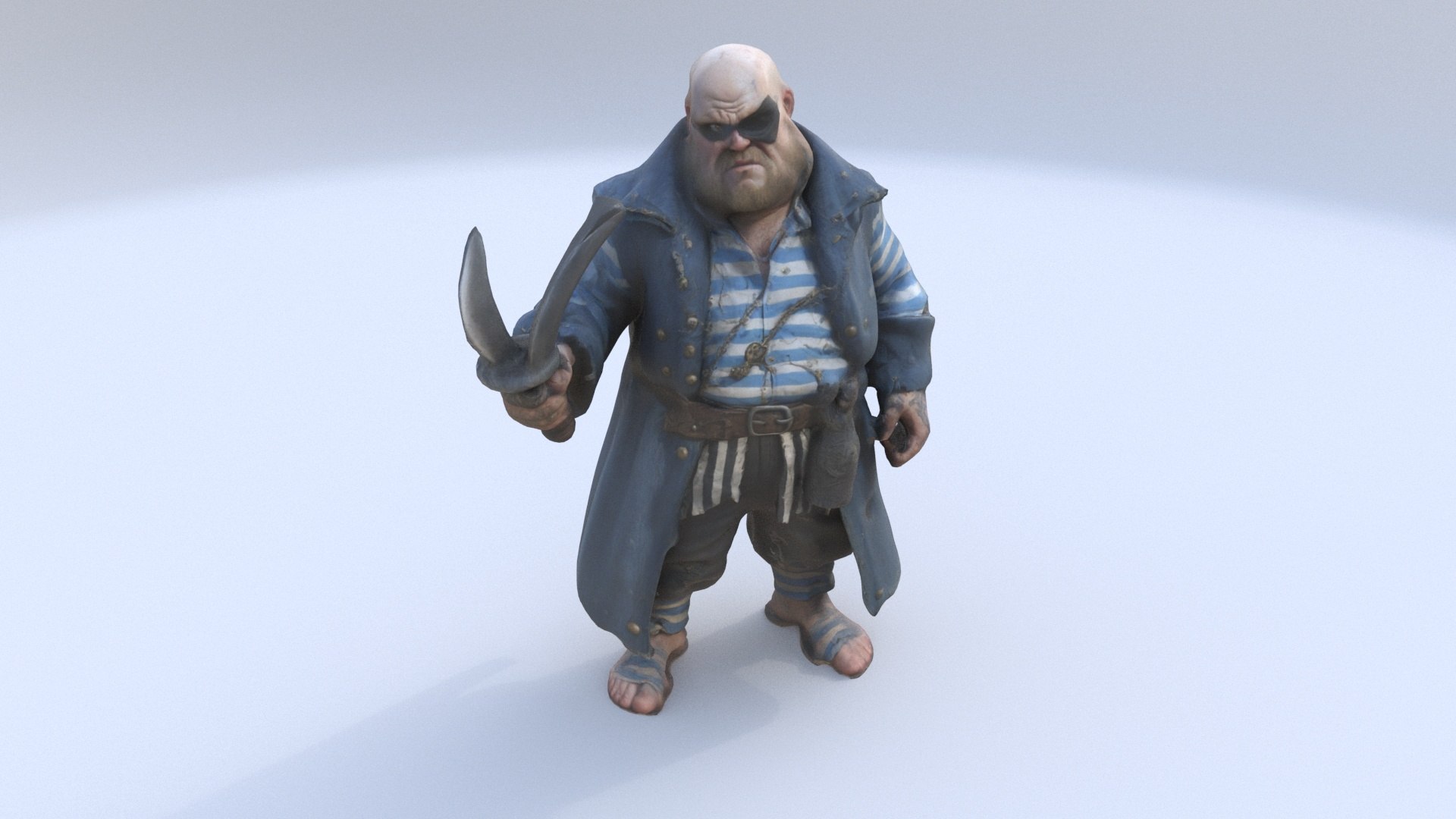 3D One-Eyed Pirate Raider - TurboSquid 2336775