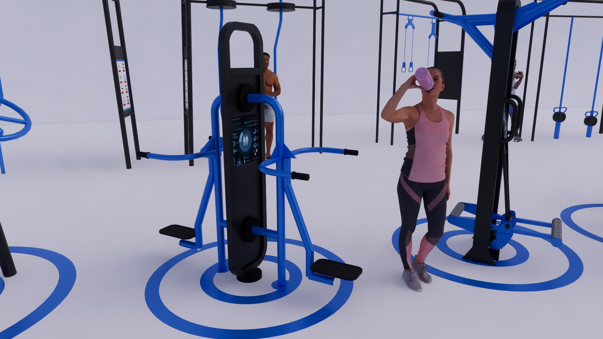 3D Solar-powered Fitness Equipment-A1 Model - TurboSquid 2252440