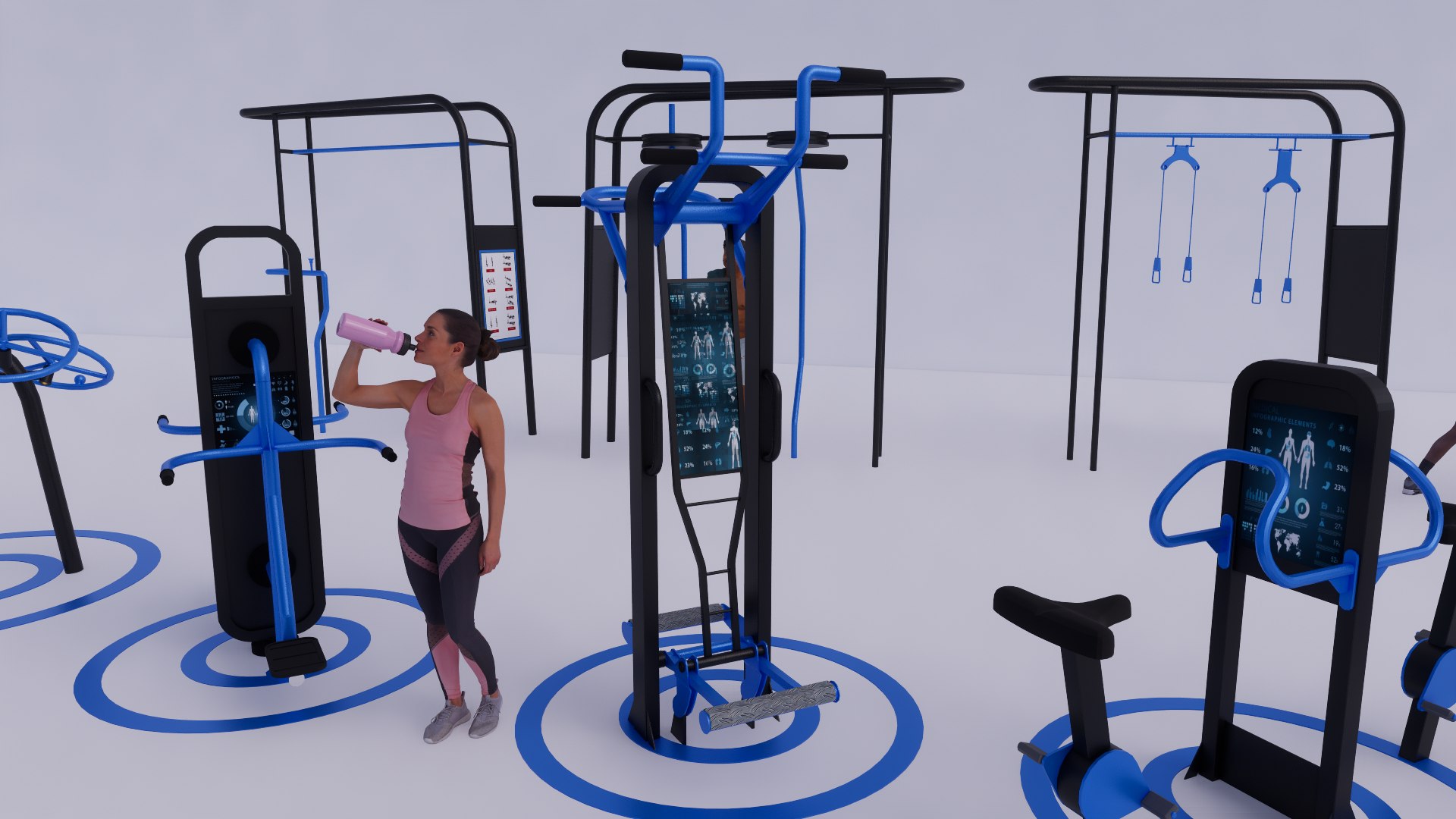 3D Solar-powered Fitness Equipment-A1 Model - TurboSquid 2252440