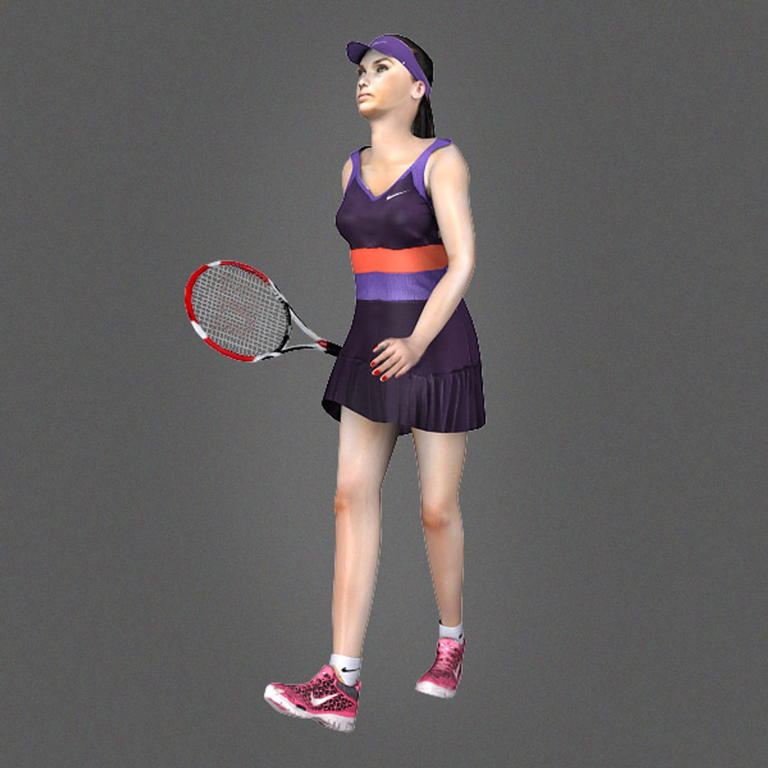 3d Model Realistic Woman Tennis Player