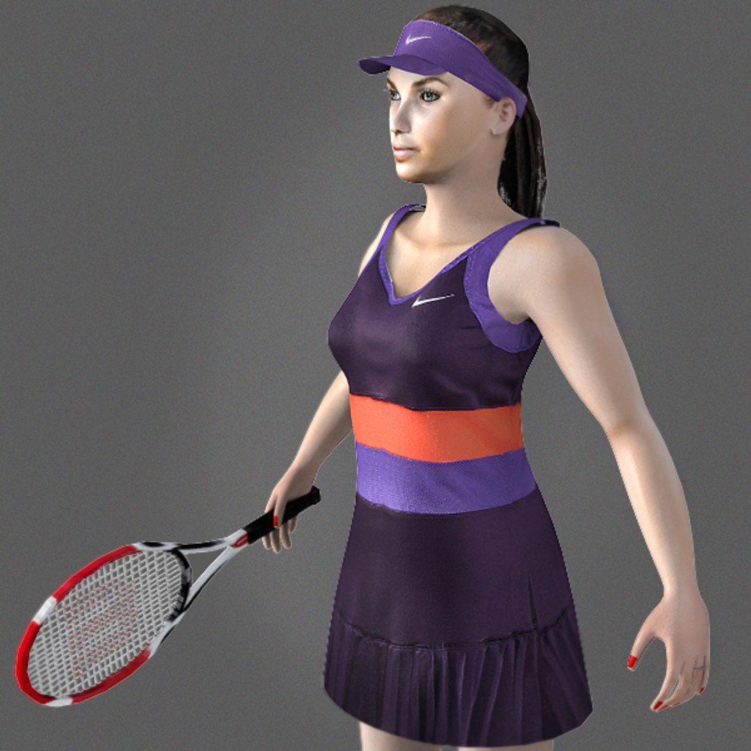 3d Model Realistic Woman Tennis Player