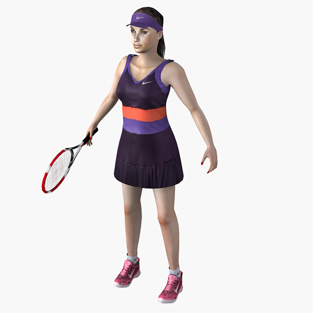 3d Model Realistic Woman Tennis Player