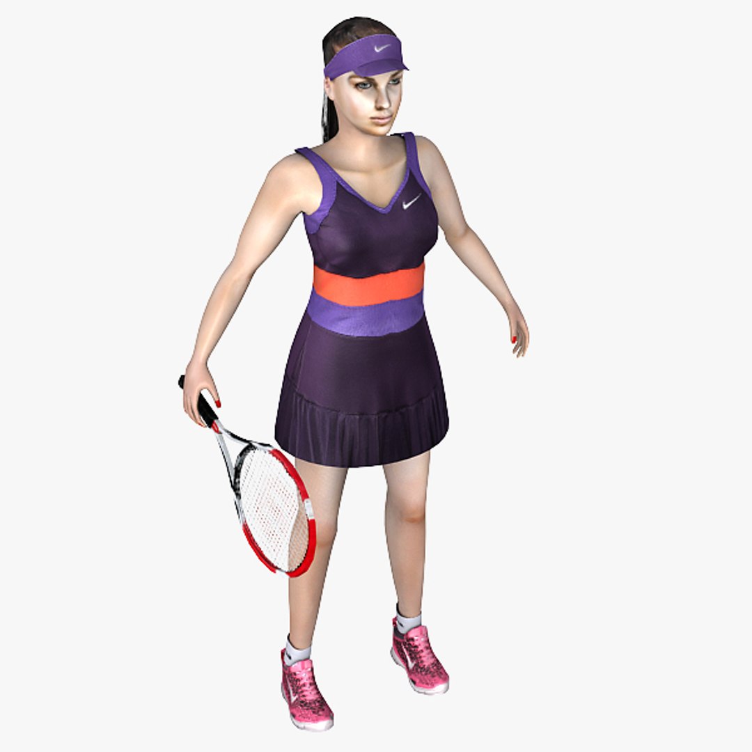 3d Model Realistic Woman Tennis Player