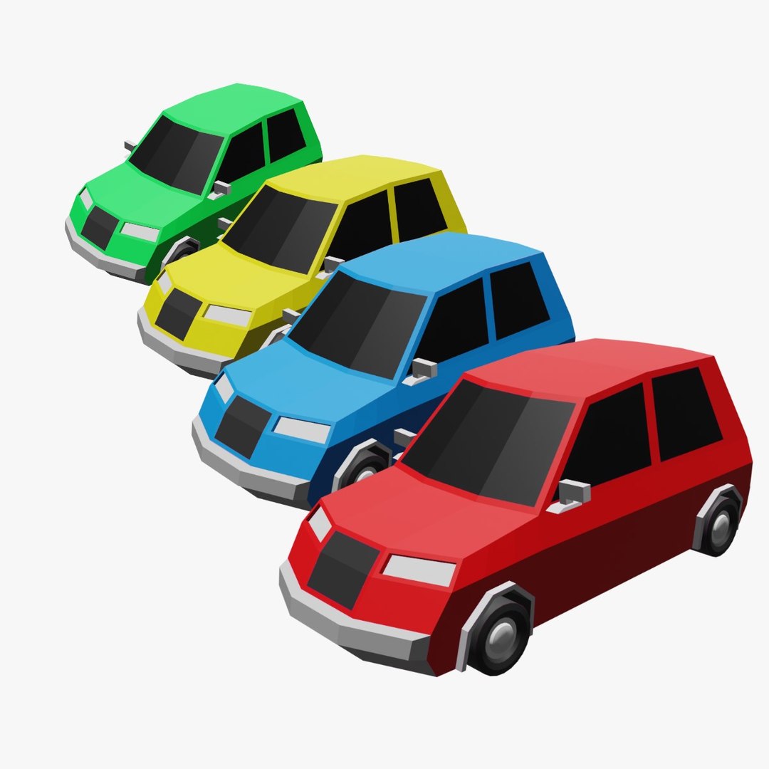 modelo 3d Cartoon Mini Car Low Poly Pack - TurboSquid 2045606